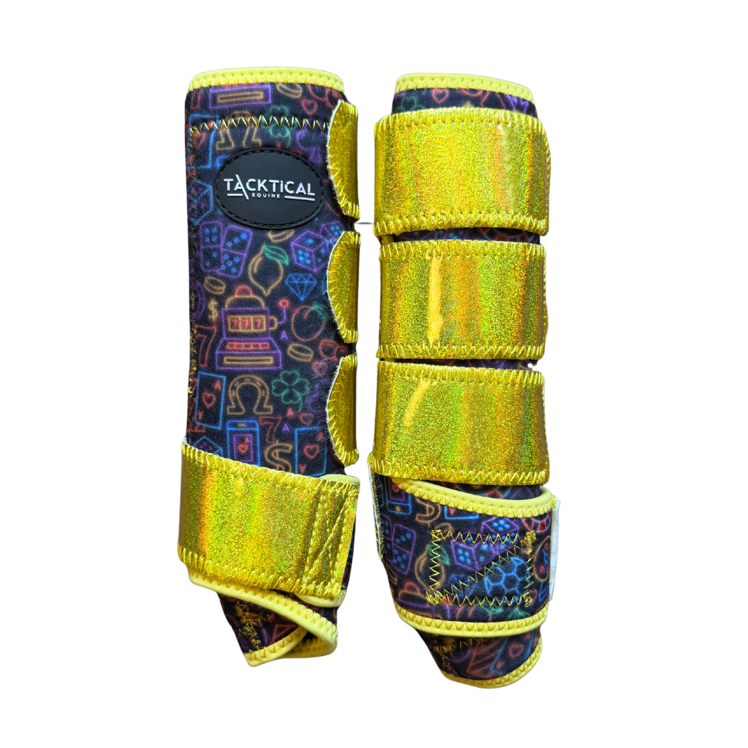 NEON LIGHTS WITH SPARKLE VELCRO SPLINT BOOTS (PAIR) – Tacktical
